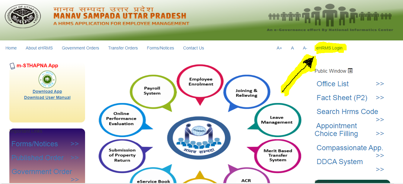 Login in eHRMS Manav Sampada Portal full Guide